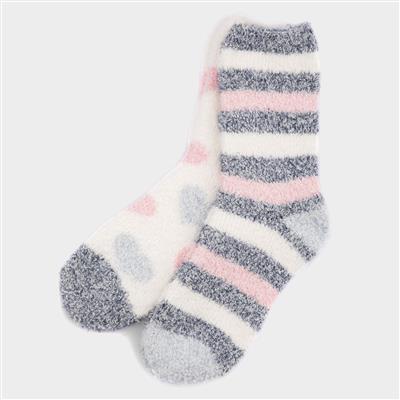 Womens 2 Pack Snuggle Ankle Socks-994024 | shoezone