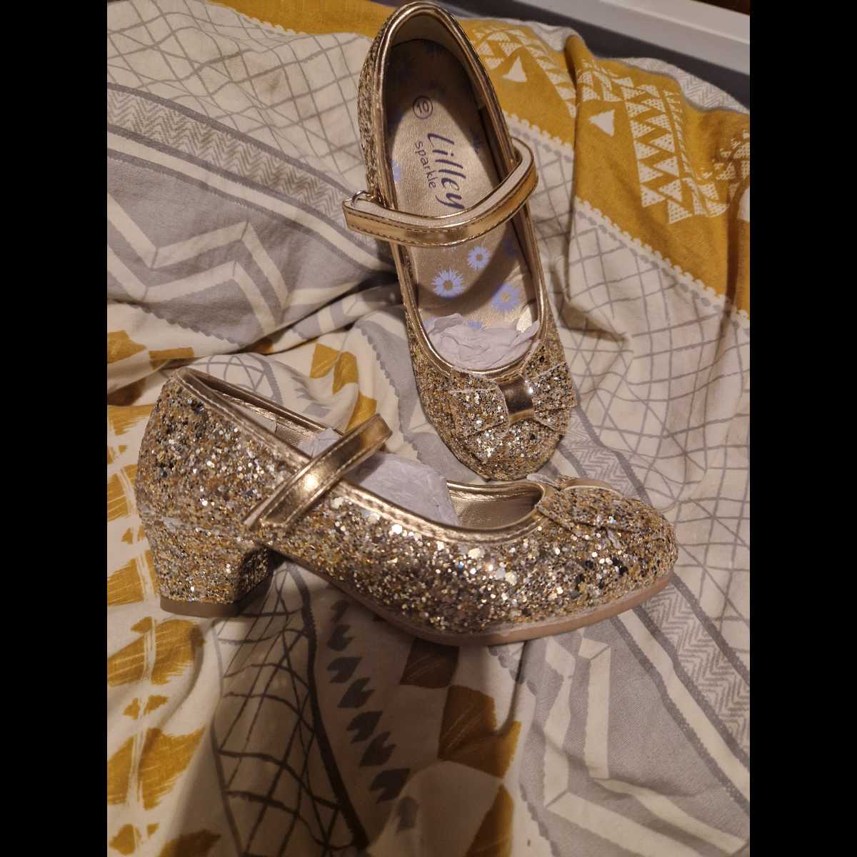 Lilley Sparkle Roxana Girls Rose Gold Heeled Shoe-208024 | Shoe Zone